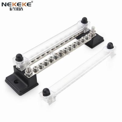 China 12 Way Dual Marine Bus Bar 130A AC / 150A DC Power Distribution Block with M6 Studs and Transparent Cover for sale