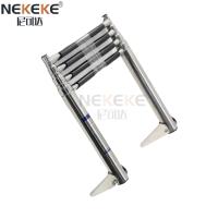 China 304 316 Stainless Steel 4 Step Folding Boat Ladder 45.7