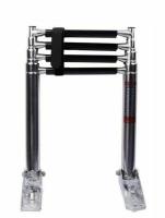 China 304 316 Stainless Steel 4 Step Folding Boat Ladder 45.7