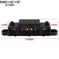 China M6 Screw Stud Marine Bus Bar PA66 Terminal Block 250A 48V DC with Protective Cover for Boat Wiring for sale