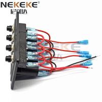 China ABS Material 4 Gang Marine Switch Panel 12V/24V 10A with LED Voltage Monitor and 4.8A USB Charging for sale