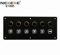 China ABS Construction 6 Gang Rocker Switch Panel Circuit Control Box 12V/24V 10A for Boats CE Certified for sale