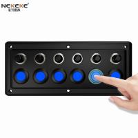 China ABS Construction 6 Gang Rocker Switch Panel Circuit Control Box 12V/24V 10A for Boats CE Certified for sale