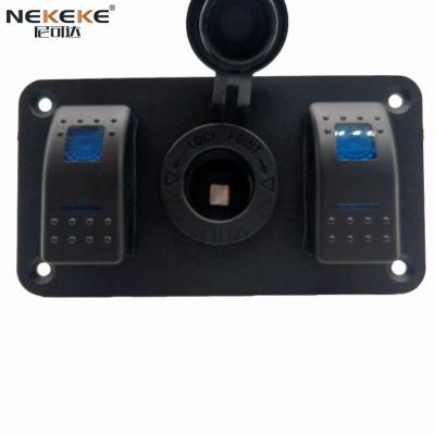 China Waterproof 3 Gang Marine Switch Panel with LED Rocker Switches 16A 12V/24V ON-OFF Function for sale