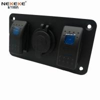 China Waterproof 3 Gang Marine Switch Panel with LED Rocker Switches 16A 12V/24V ON-OFF Function for sale