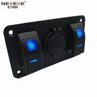 China Waterproof 3 Gang Marine Switch Panel with LED Rocker Switches 16A 12V/24V ON-OFF Function for sale