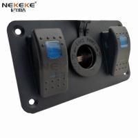 China Waterproof 3 Gang Marine Switch Panel with LED Rocker Switches 16A 12V/24V ON-OFF Function for sale