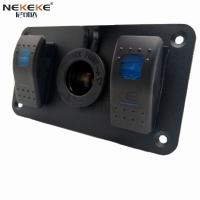 China Waterproof 3 Gang Marine Switch Panel with LED Rocker Switches 16A 12V/24V ON-OFF Function for sale