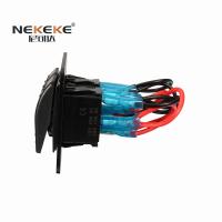 China Marine Grade 2 Gang Rocker Switch Panel ON OFF LED Backlight IP68 Waterproof 20A DC 24V DC for sale