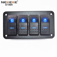 China 4 Gang Marine Switch Panel 12V 24V IP65 Waterproof 20A Rocker Switch 5.00'' x 2.68'' Aluminum for sale