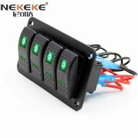 China 4 Gang Marine Switch Panel 12V 24V IP65 Waterproof 20A Rocker Switch 5.00'' x 2.68'' Aluminum for sale
