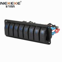 China IP65 Waterproof 8 Gang Marine Switch Panel 24V 20A with Aluminum Construction for Boats and Vehicles for sale