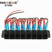 China IP65 Waterproof 8 Gang Marine Switch Panel 24V 20A with Aluminum Construction for Boats and Vehicles for sale