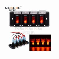 China 4 Gang 12V Waterproof Marine Rocker Switch Panel ON OFF Toggle Switch Panel For Boat for sale