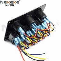 China IP65 Waterproof Marine Switch Panel 12V 24V with Dual USB Charger and Color Voltmeter - 6 Rocker Switches 20A Rating for sale