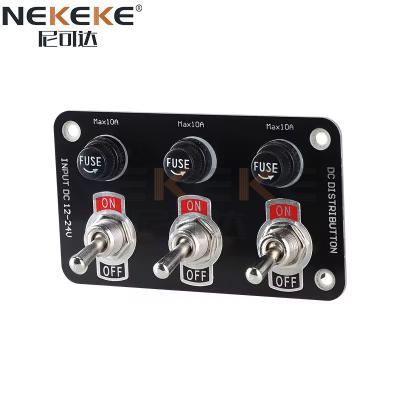China Dustproof Waterproof 12V 24V Marine Toggle Switch Panel with 10A Fuse - 3 or 6 Position Options for sale