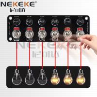 China Waterproof 6 Gang Marine Rocker Switch Panel with 10A Fuse Protection for DC 12V/24V Boat and Yacht Applications for sale