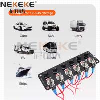 China Waterproof 6 Gang Marine Rocker Switch Panel with 10A Fuse Protection for DC 12V/24V Boat and Yacht Applications for sale