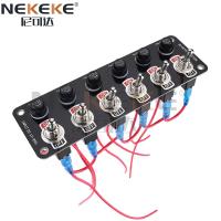 China Waterproof 6 Gang Marine Rocker Switch Panel with 10A Fuse Protection for DC 12V/24V Boat and Yacht Applications for sale