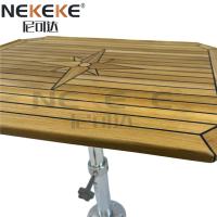 China Natural Look Rectangular Teak Marine Table Tops 20mm Thick with Compass Rose Design OEM ODM Custom Sizes 370x600mm to 660x840mm for sale
