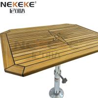China Natural Look Rectangular Teak Marine Table Tops 20mm Thick with Compass Rose Design OEM ODM Custom Sizes 370x600mm to 660x840mm for sale