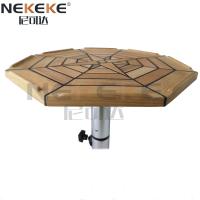China Octagonal Teak Table Top 490mm 600mm 810mm with Star Inlay - Marine Wood Yacht & RV Furniture for sale