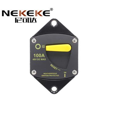 China 100A 48V DC IP67 Waterproof Circuit Breaker with Manual Reset for Marine RV Truck Applications for sale
