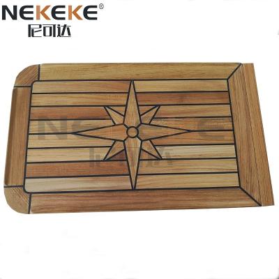 China Marine Teak Folding Table Top 20mm Thick with Black Caulking for Boat Yacht RV 510x750mm for sale