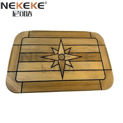 China Rectangular Marine Teak Table Top with Star Inlay - 16mm Thickness, 370x600mm to 650x1500mm Sizes for sale