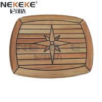 China Handcrafted Marine Teak Tabletop with Star Inlay - 16mm Thickness, 450x600mm to 610x940mm Sizes for sale