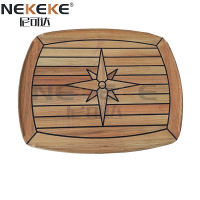 China Handcrafted Marine Teak Tabletop with Star Inlay - 16mm Thickness, 450x600mm to 610x940mm Sizes for sale