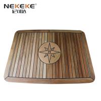 China Barrel Folding Teak Table Top with Star Inlay - 22mm Thickness, 470/960 x 650mm Size for Boats and Yachts for sale