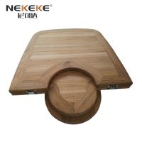 China Foldable Teak Wood Marine Table Top 570/900 x 500mm Barrel Shaped with 20mm Thickness for sale