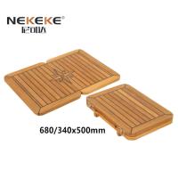 China Folding Teak Table Top for RV Camping - 20mm Thick Marine Wood with Star Inlay - Available in 500mm to 1250mm Sizes for sale