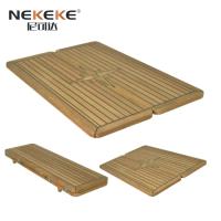 China Folding Teak Table Top for RV Camping - 20mm Thick Marine Wood with Star Inlay - Available in 500mm to 1250mm Sizes for sale