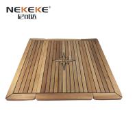 China Marine Folding Teak Table Top 22mm Thick with Compass Rose Inlay - 340/680mm to 450/900mm Sizes for sale