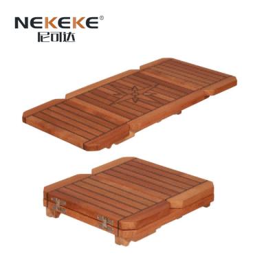 China Rectangular Folding Teak Boat Table Top with Star Inlay - 23mm Thickness, 12mm Epoxy Core for Yacht RV for sale