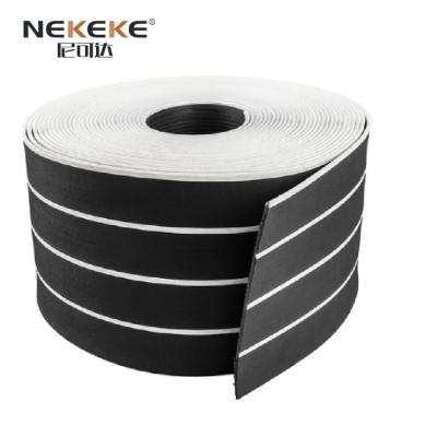 China 5mm Thick Waterproof PVC Marine Flooring 2500cm x 20cm Synthetic Teak Decking with UV Resistance for sale