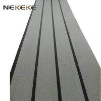 China UV Resistant PVC Artificial Teak Decking 5mm Thick Anti Slip Marine Flooring 2500cm Length for sale
