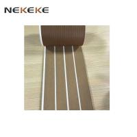 China Customized Slip Resistant PVC Deck Flooring 5mm Thick Teak Color with White Strip for Yachts and Marine Applications for sale