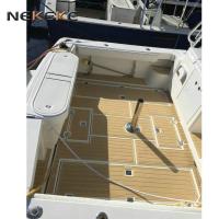 China Customized Slip Resistant PVC Deck Flooring 5mm Thick Teak Color with White Strip for Yachts and Marine Applications for sale