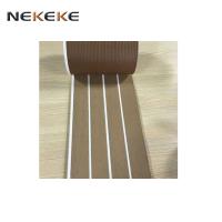 China 5mm PVC Artificial Teak Decking 2500cm x 20cm Marine Boat Flooring UV Resistant for sale