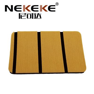China Golden Black Striped EVA Boat Deck Mats with Straight Groove Non-Slip Design for Marine Applications for sale