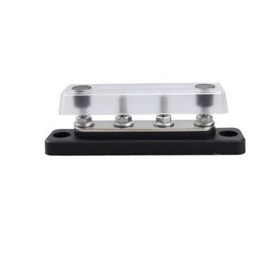 China 48V 100A/150A Copper 4-Stud Marine Bus Bar with Positive Ground and Flame-Retardant ABS Housing for sale