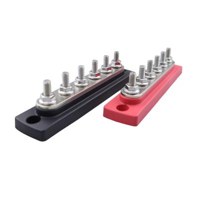 China 6 Stud 300V DC 600A Marine Bus Bar Power Distribution Block with M10 Terminal 178x38x53mm for sale