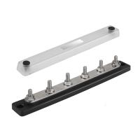 China 48V DC 150A 6-Way Nickel-Plated Copper Marine Bus Bar with Flame Retardant ABS Base for sale