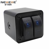 China Marine Switch Panel Rocker Switch Box IP66 Waterproof 12V DC Aluminum Construction for Boat Truck RV for sale