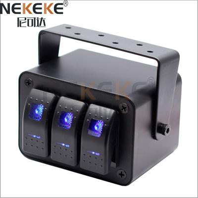 China 12V Waterproof IP65 Aluminum Marine Switch Panel with SPST On-Off Rocker Switch Box for sale