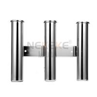 China S.S.316 3 Tubes Rod Holder High Mirror Polished for Marine Boat Fishing Rod Protection for sale