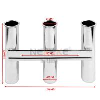 China S.S.316 3 Tubes Rod Holder High Mirror Polished for Marine Boat Fishing Rod Protection for sale